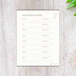 Event Menu Planner Template Editable | Event Food Plan Tracker ...