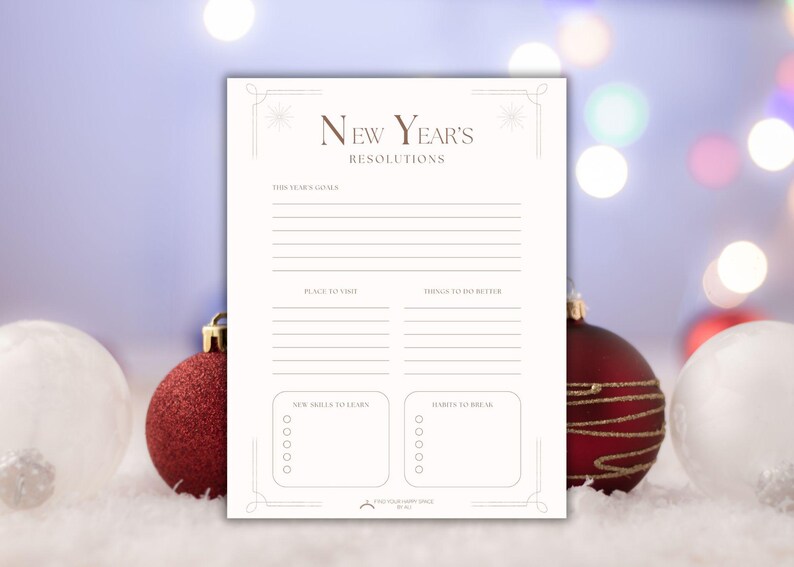 Editable New Year Resolution Planner | New Years Eve Planner Printable ...