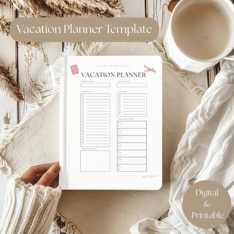 Editable Vacation Planner Template | Printable Travel Organizer PDF ...