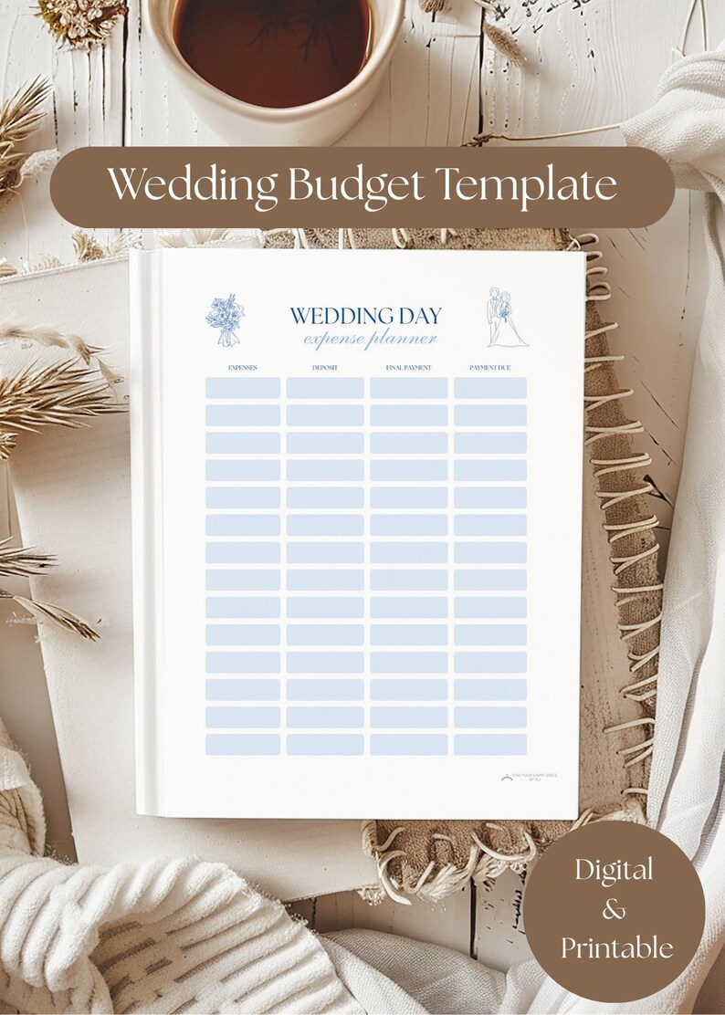 Editable Wedding Expense Tracker | Printable Budget Planner PDF ...