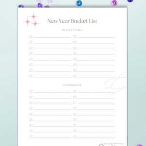 Editable New Year Bucket List Planner New Years Eve Planner Printable ...