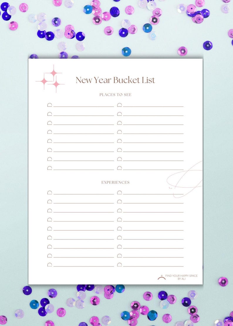 Editable New Year Bucket List Planner New Years Eve Planner Printable ...