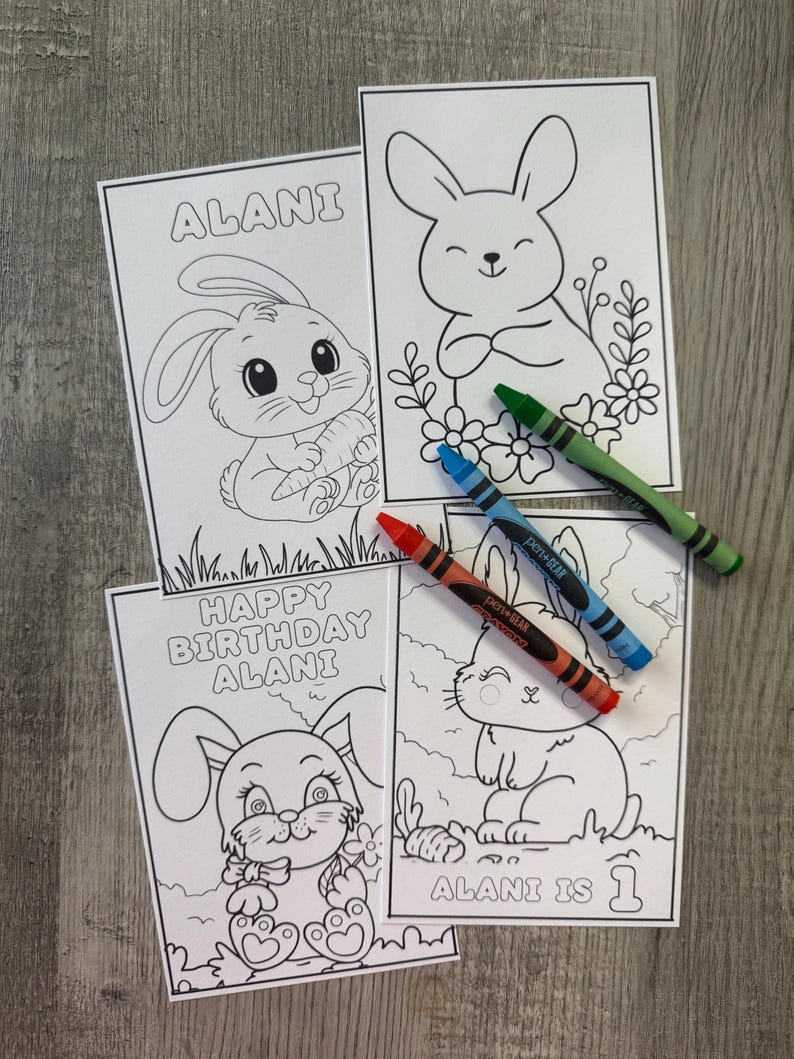 Some Bunny is One Birthday Party Coloring Packs, Bunny Birthday Party ...