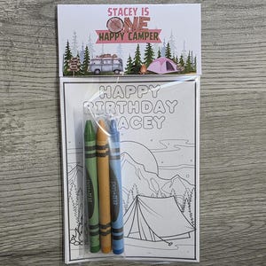 ONE Happy Camper Party Favors Coloring Packs, Birthday Coloring Packs ...