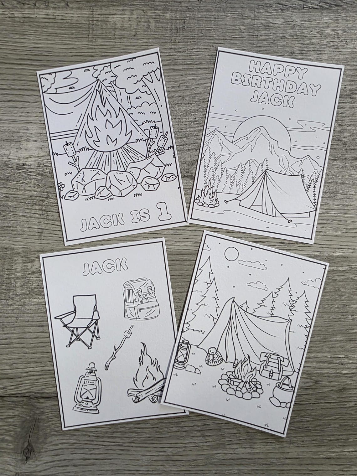 ONE Happy Camper Party Favors Coloring Packs, Birthday Coloring Packs ...