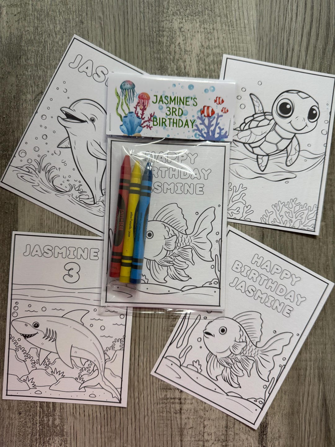 Under the Sea Party Coloring Packs, Under the Sea Birthday Party Favors ...
