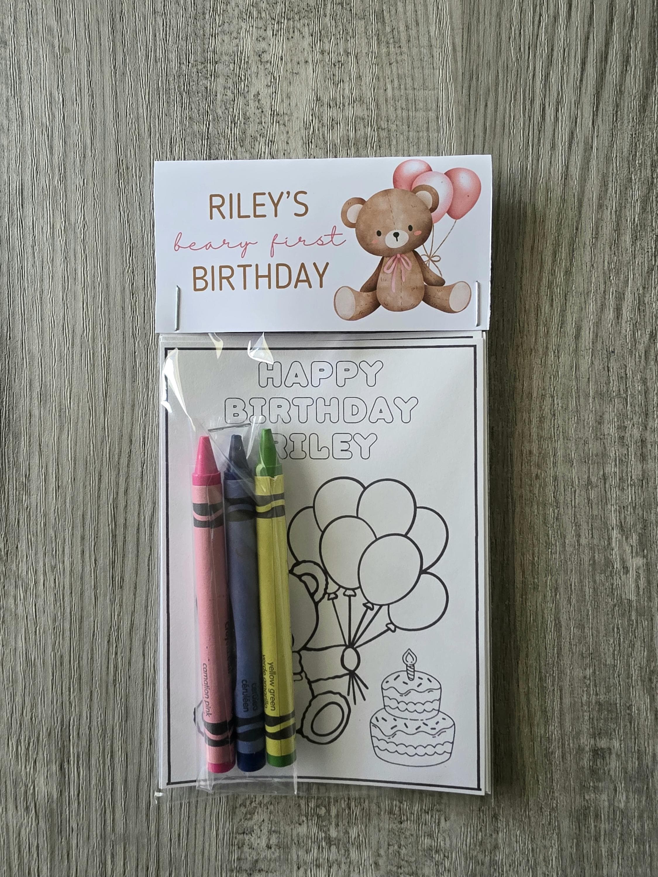 Beary First Birthday Party Coloring Packs, Beary First Birthday Party ...