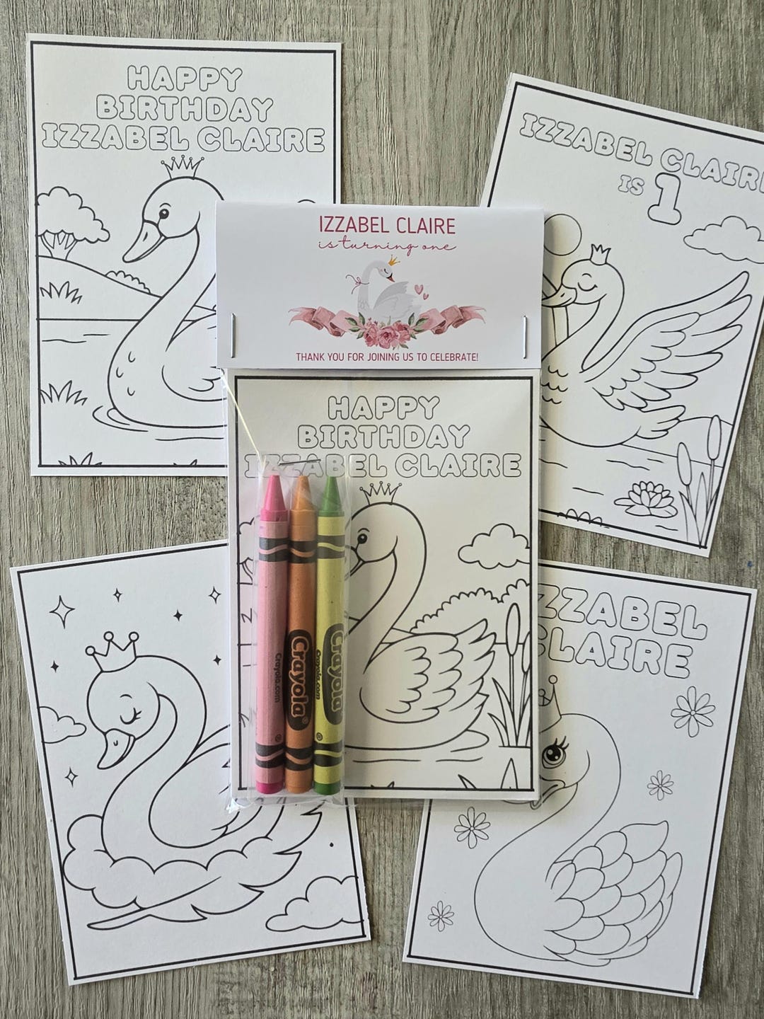 Swan Princess Birthday Party Coloring Packs, Swan Birthday Party Favors ...