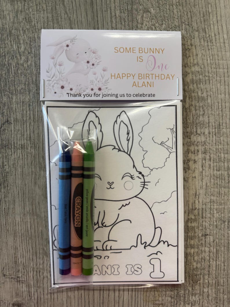 Some Bunny is One Birthday Party Coloring Packs, Bunny Birthday Party ...