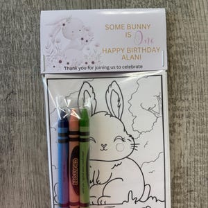 Some Bunny is One Birthday Party Coloring Packs, Bunny Birthday Party ...