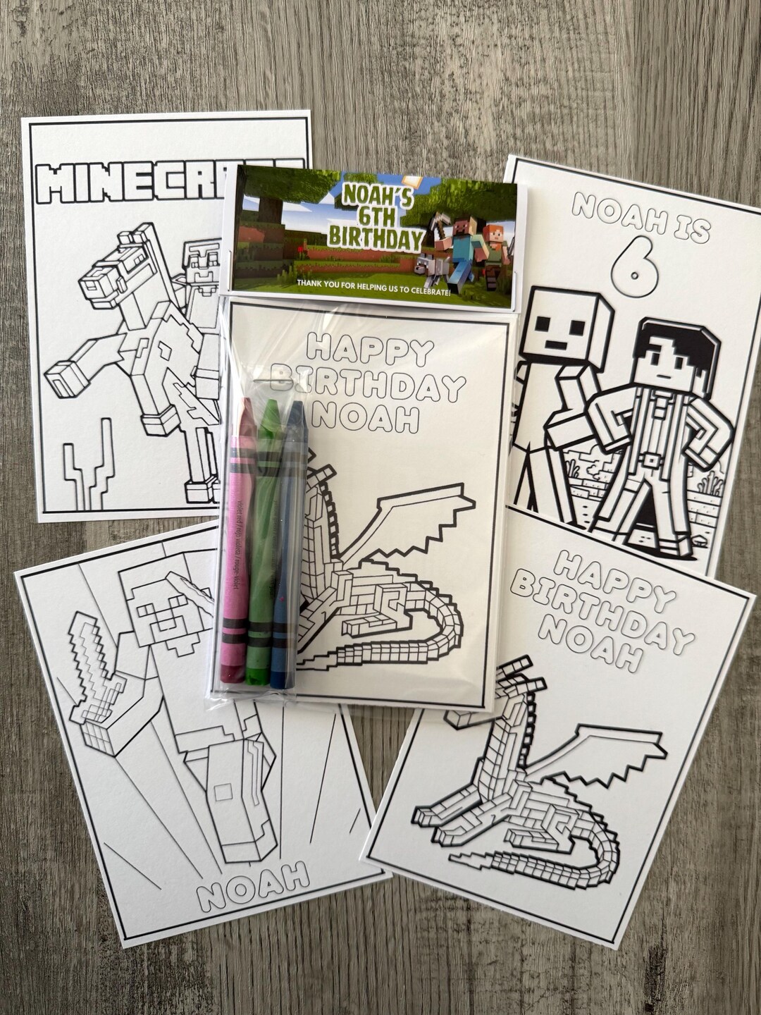 Minecraft Party Coloring Packs, Minecraft Birthday Party Favors - Etsy