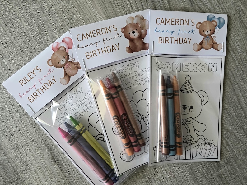 Beary First Birthday Party Coloring Packs, Beary First Birthday Party ...