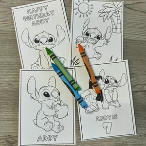 Stitch Party Coloring Packs, Stitch Birthday Party Favors - Etsy
