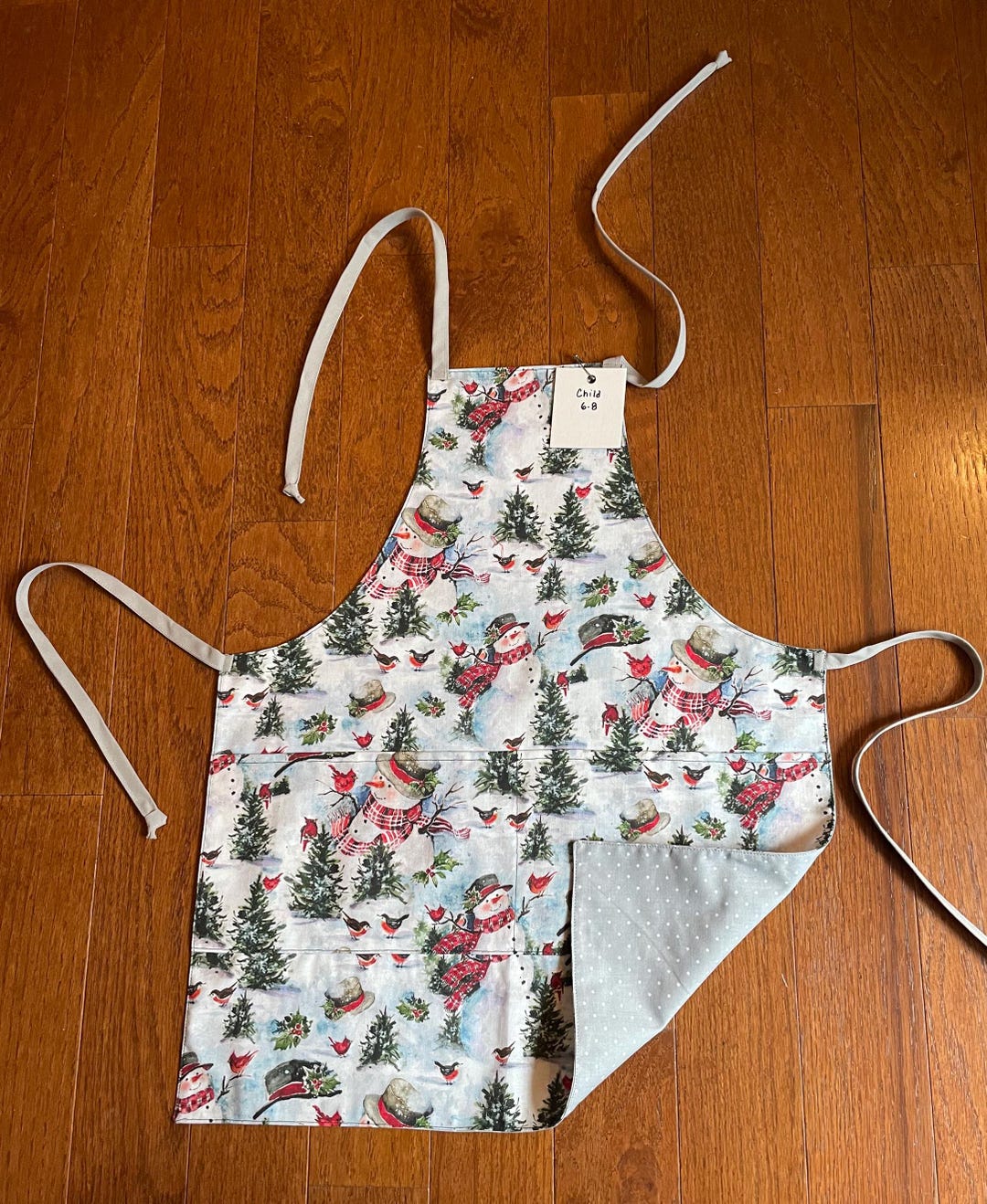 Holiday Apron Child-"snowman in Forest" - Etsy