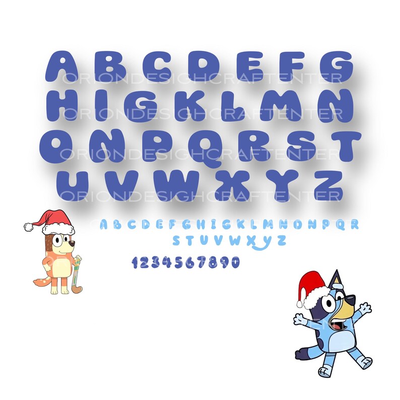 Bluey Two Fonts, Bluey Png, Kids Font, Digital Font Download, Canva ...