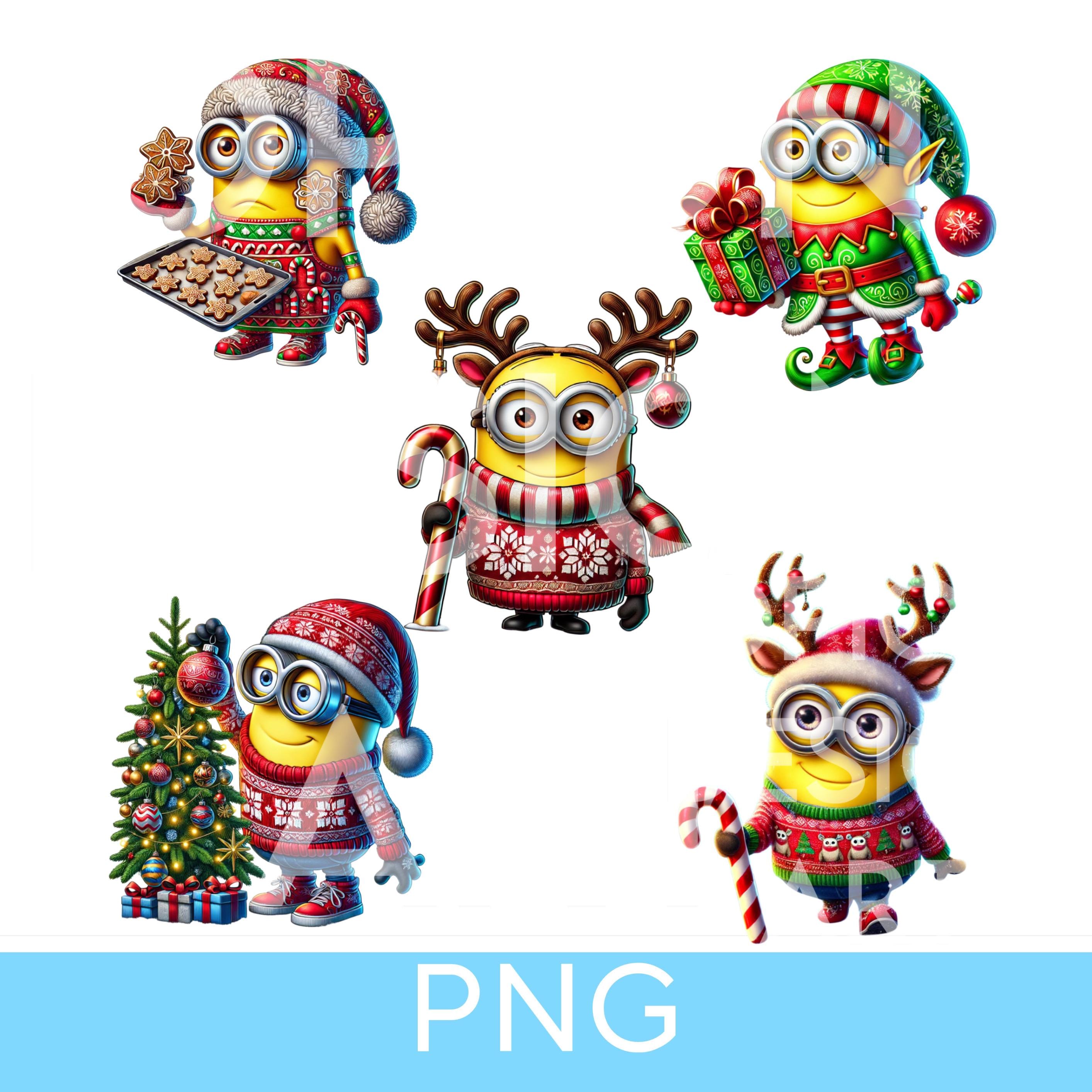 Christmas Minions 5 Png Digital Minions Clip Art Minions Christmas PNG ...