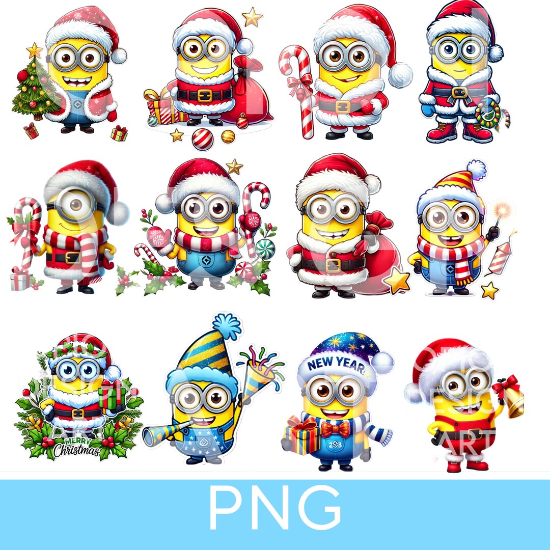 Christmas Minions Png Digital Minions Clip Art Minions Christmas PNG ...