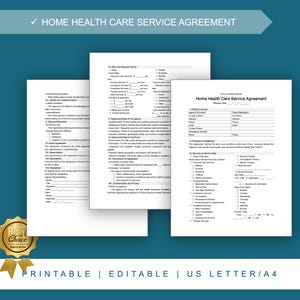 Editable Home Health Care Service Agreement Template, Printable Home ...