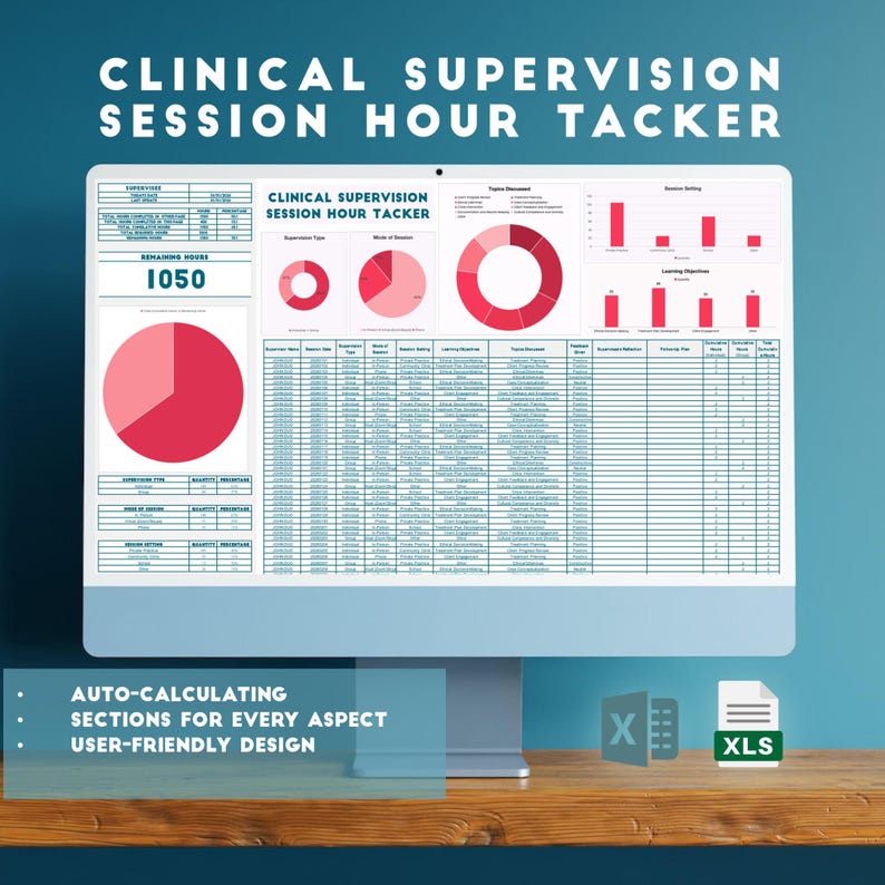 Clinical Supervision Session Tracker for Lpcs, Supervision Tracking Log ...