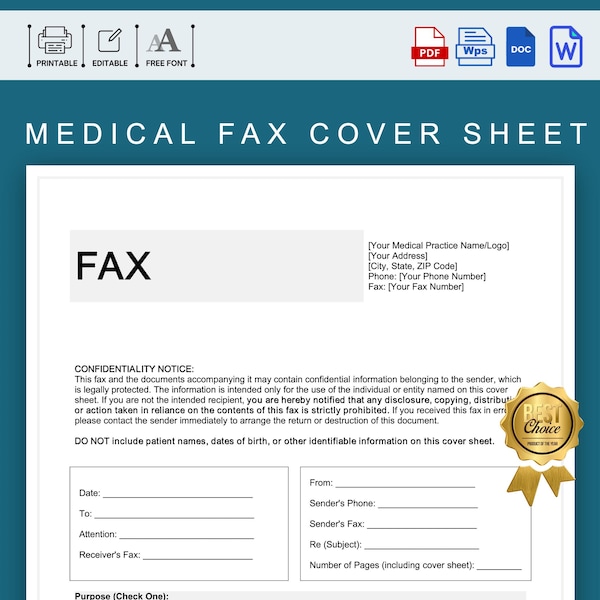 Fax Cover Sheet - Etsy