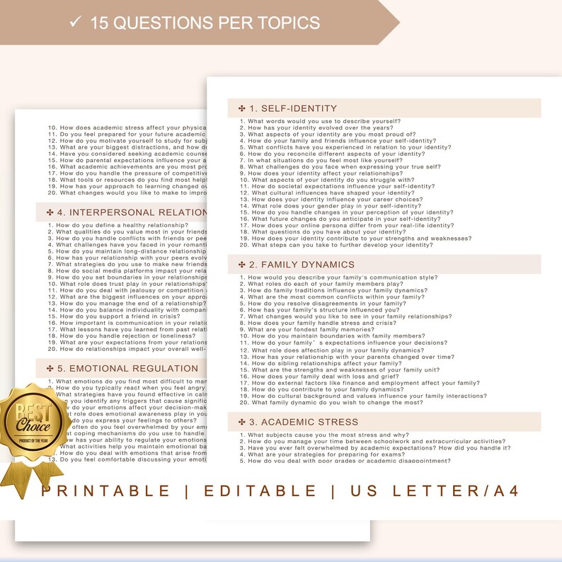 Teen Therapy Questions, Adolescent Therapy, Teens Questionnaire, Teens ...