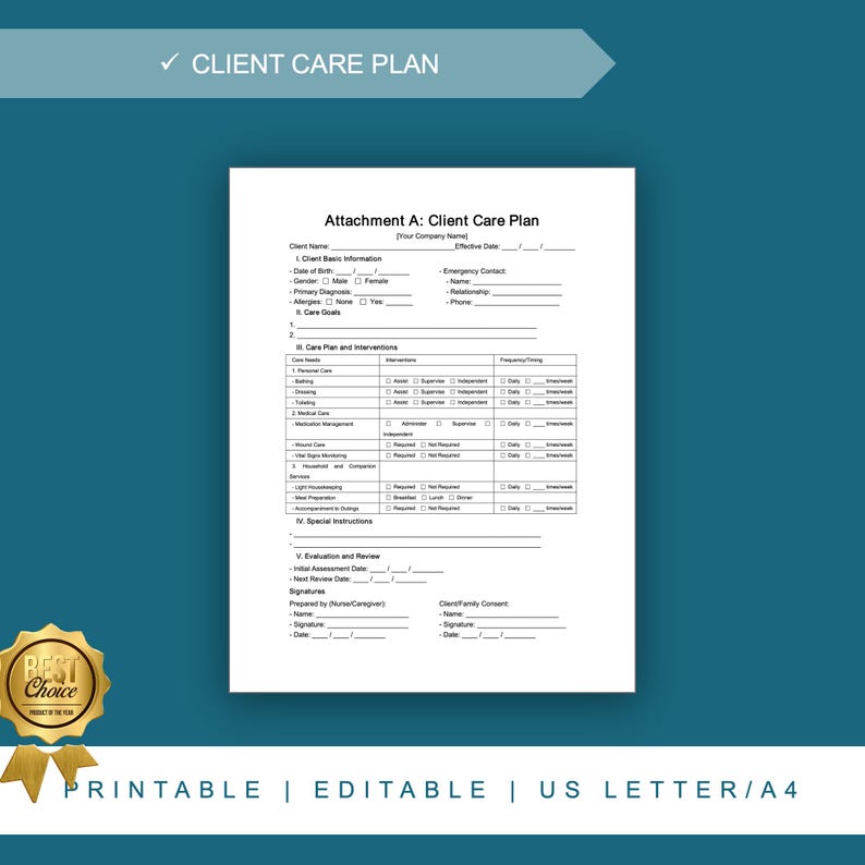 Editable Home Health Care Service Agreement Template, Printable Home Health Care Contract, Home ...