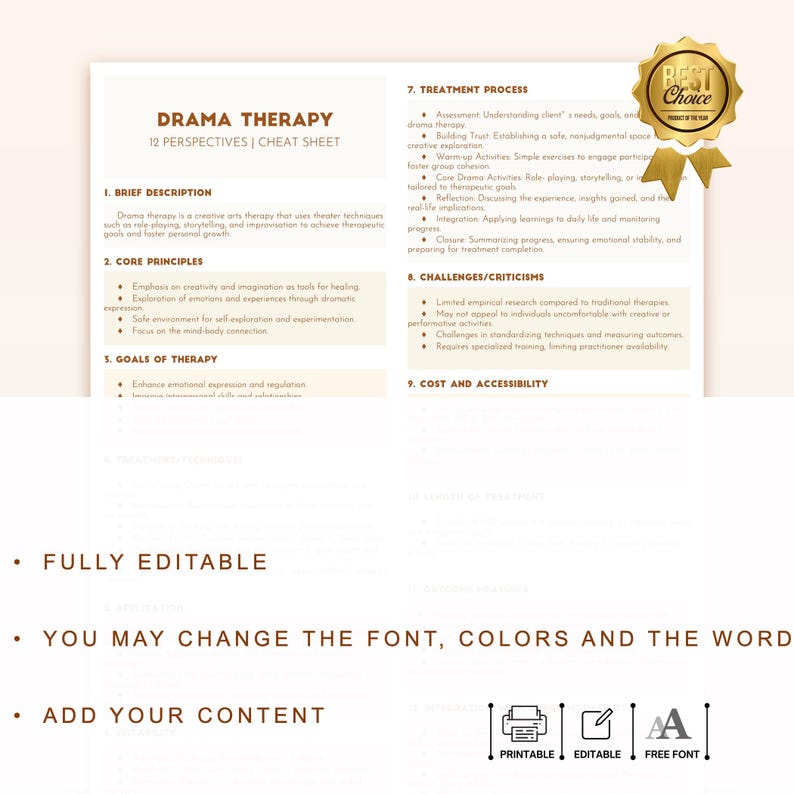 Drama Therapy Cheat Sheet, Drama Therapy Techniques and Principles ...