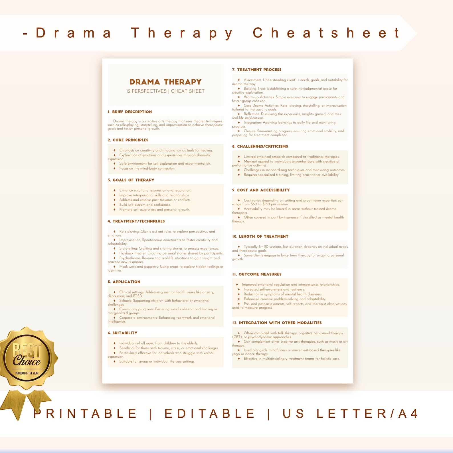 Drama Therapy Cheat Sheet, Drama Therapy Techniques and Principles ...