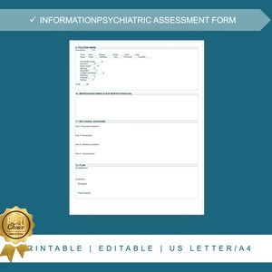 Initial Psychiatric Assessment Form, Clinical Interview Guide, Mental ...
