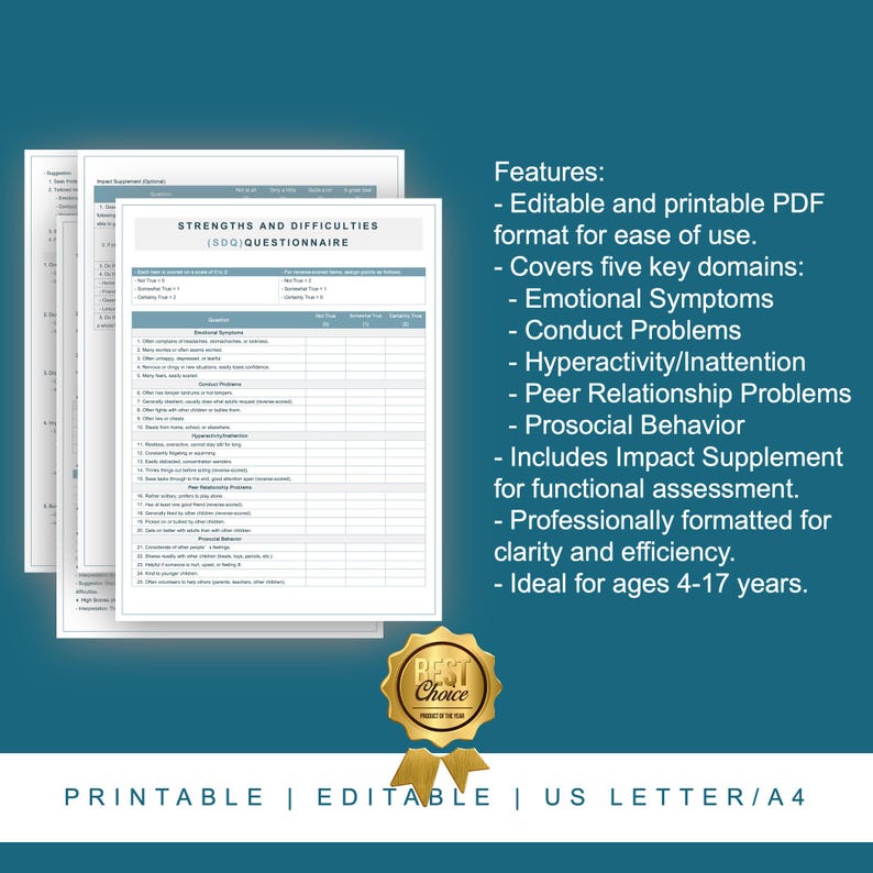 Strengths and Difficulties Questionnaire (SDQ) Template for ...