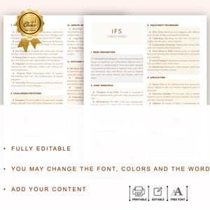 IFS Therapy Cheatsheet, Internal Family Systems Therapy Printable ...