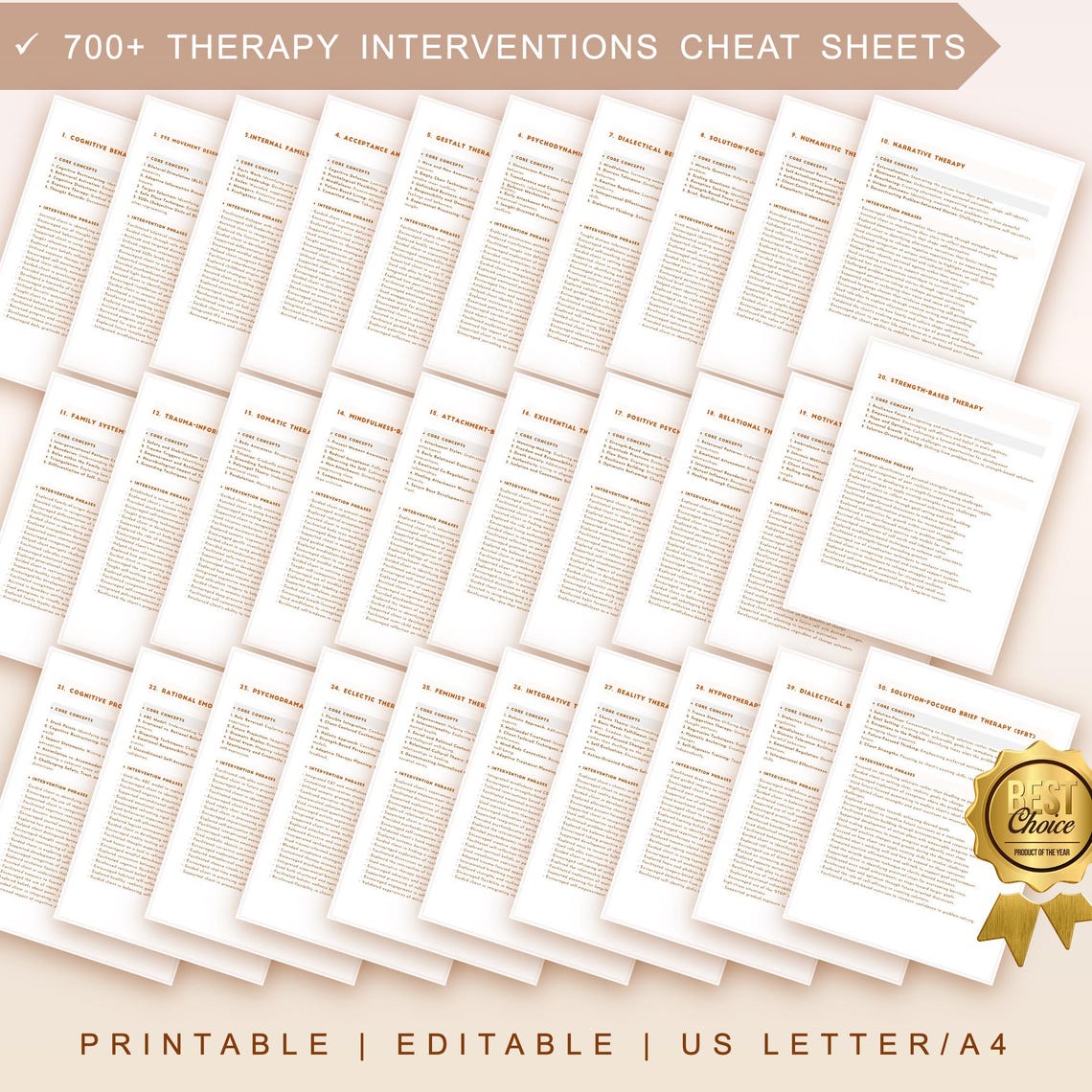 Therapy Intervention Cheat Sheet, Clinical Tools for Therapy Progress ...