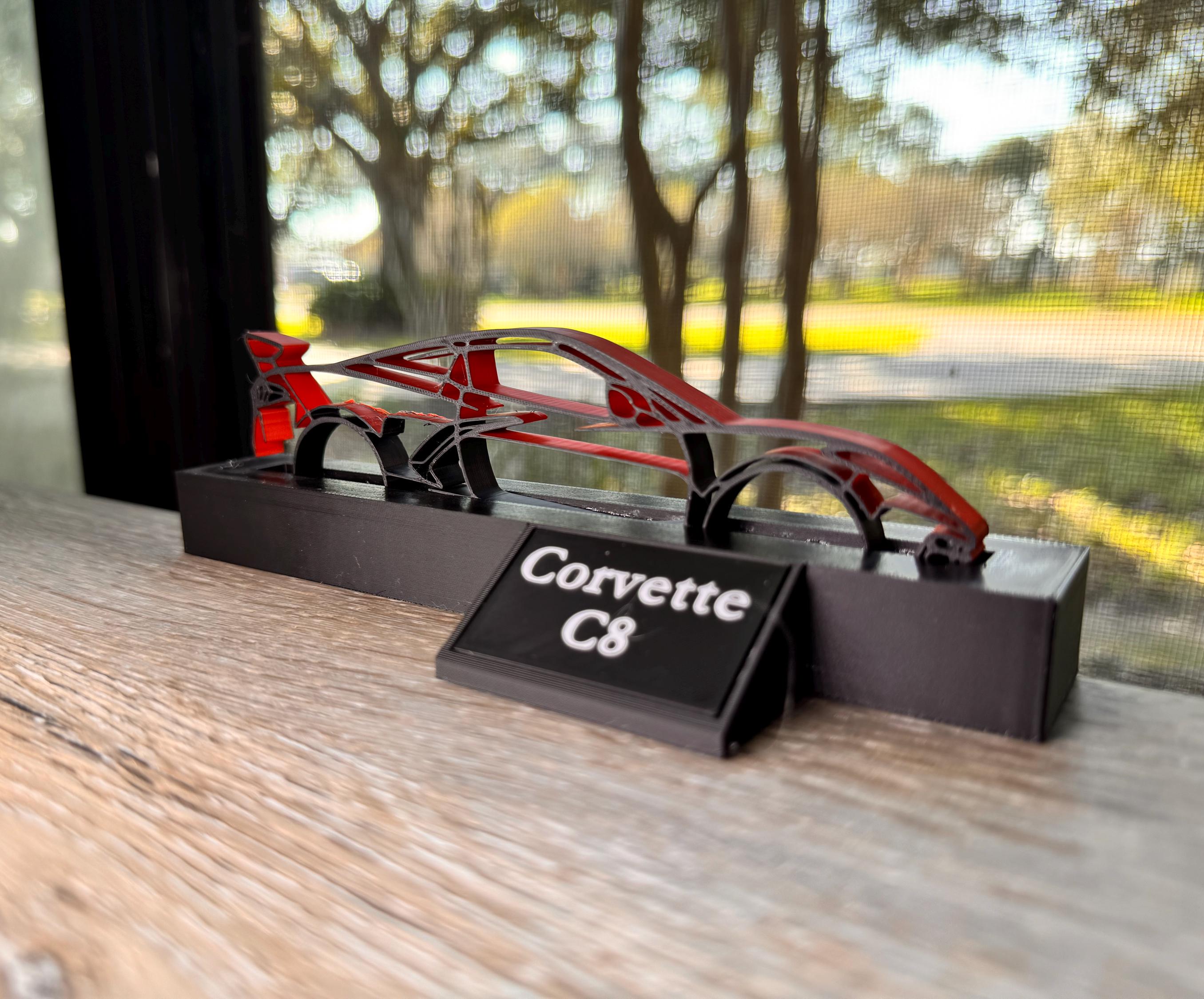 C8 Corvette Desktop Silhouette | Personalized Gift for Car Lovers ...