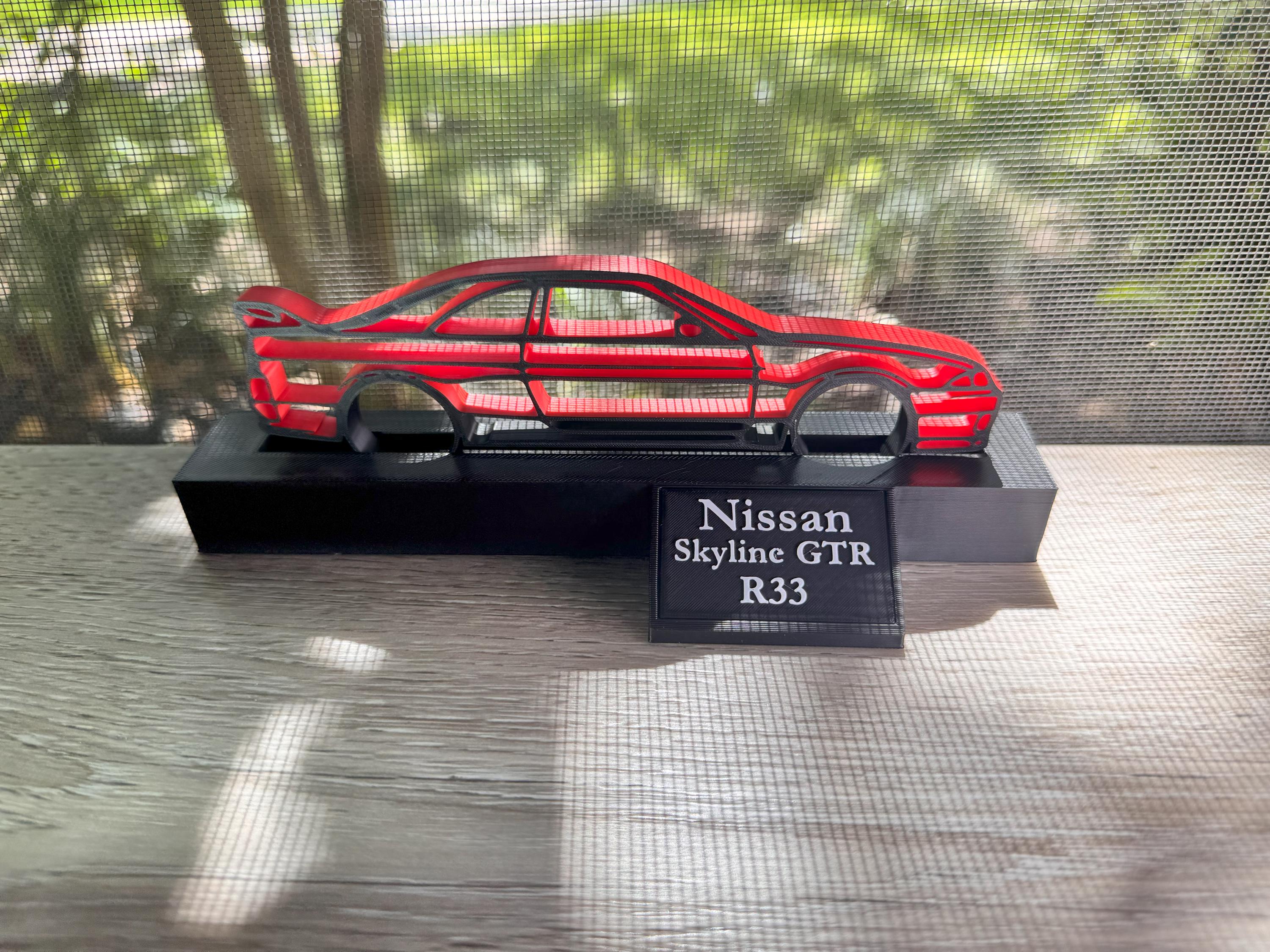 Nissan Skyline GTR R33 Desktop Silhouette | Personalized Gift for Car ...
