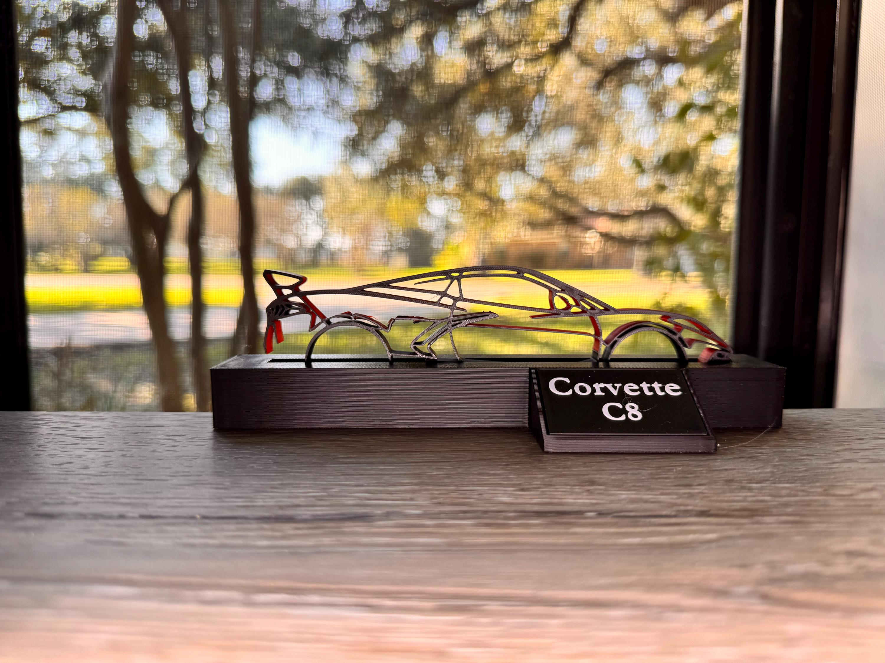 C8 Corvette Desktop Silhouette | Personalized Gift for Car Lovers ...