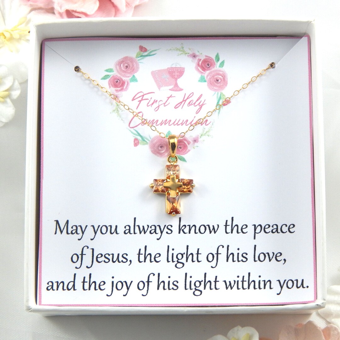 First Communion Necklace,first Communion Gift,first Holy Communion,gold ...