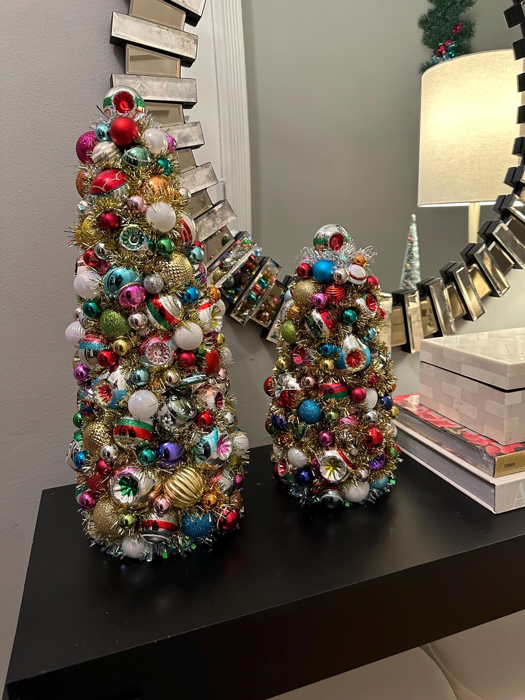 Christmas Ornament Trees Holiday Decor Shiny Brite Vintage Ornaments - Etsy