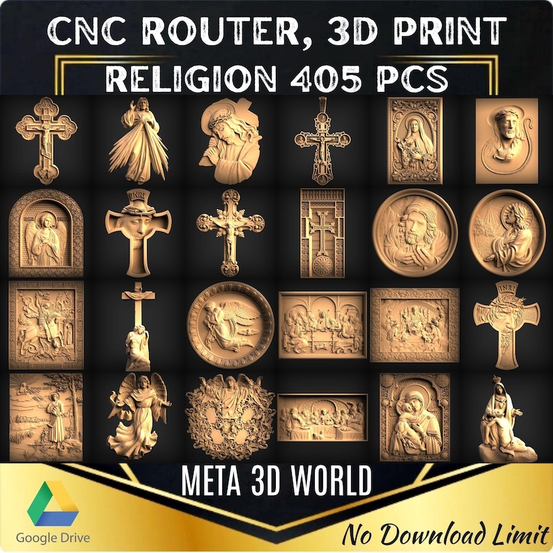 Religion 3D STL Model Pack: CNC Router Carving Files (405 Pcs) - Etsy