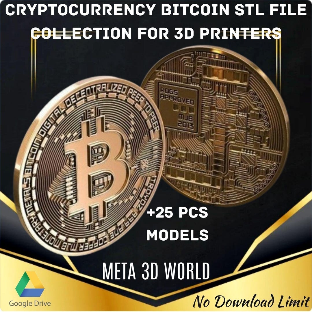 Crypto Currency Bitcoin STL File Pack, Bundle, Collection, for 3D ...