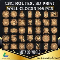 Gothic Clock STL Model, CNC Router Engraver, Artcam, Aspire, Cnc Files ...