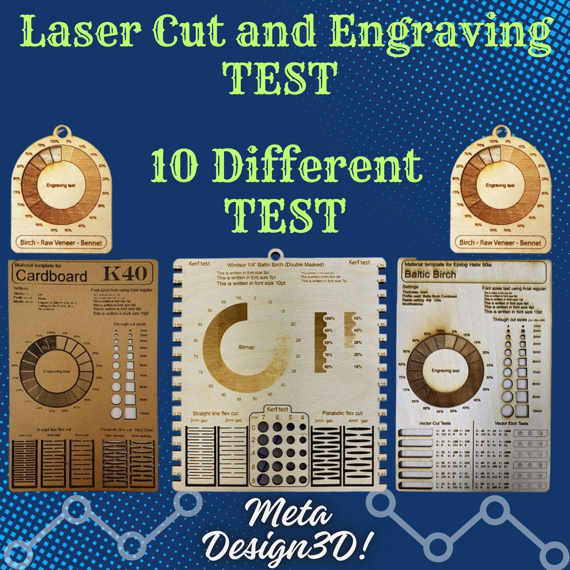 Laser Cut Test File Pack: Lightburn & Glowforge Compatible (digital ...