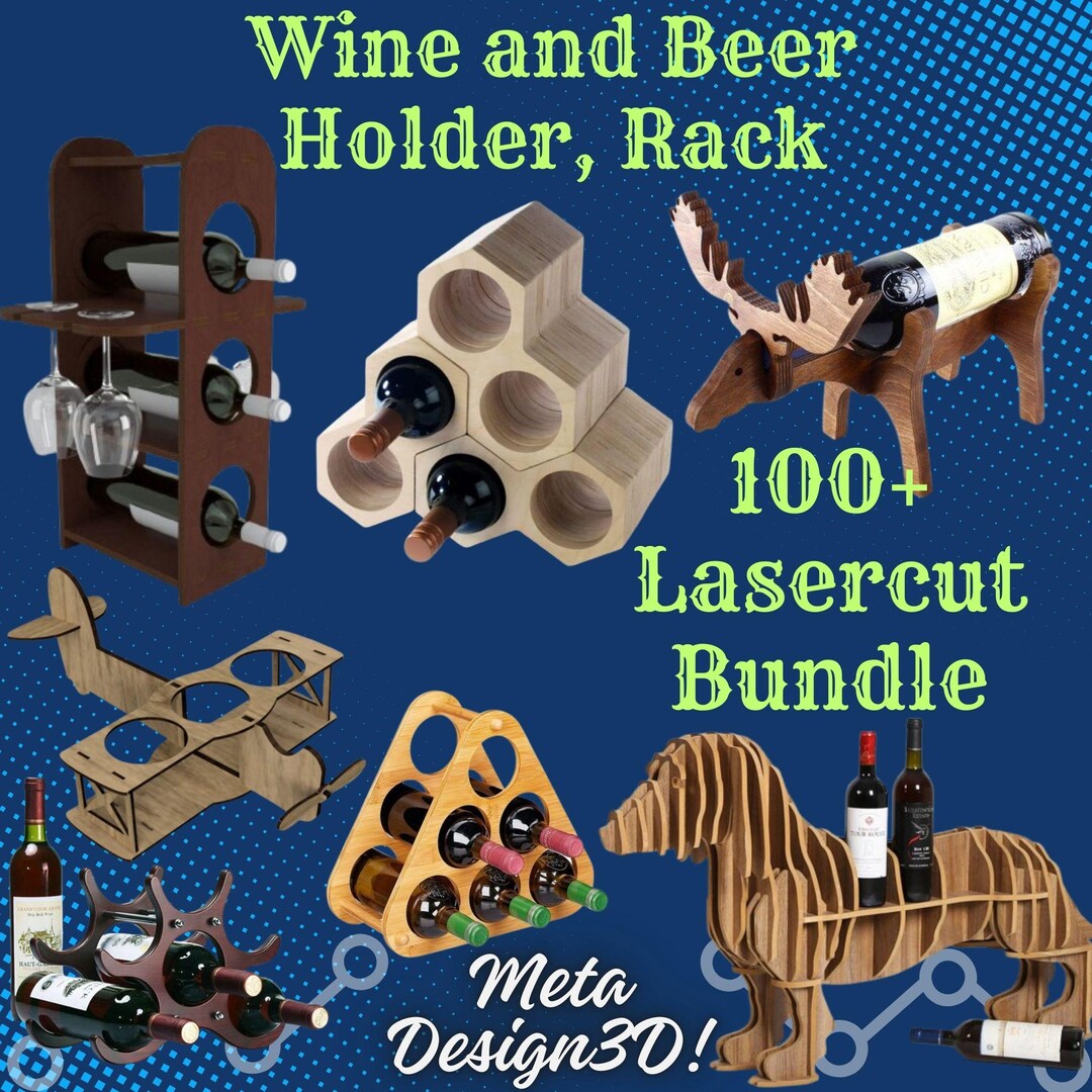 Laser Cut Wine Rack, Wine Shelf, Beer Bottle Holder,, Wall Mounted Rack ...