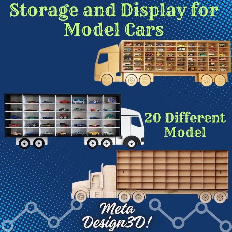 Laser Cut Car Display, Toy Car Display Case Truck, Car Display Case ...