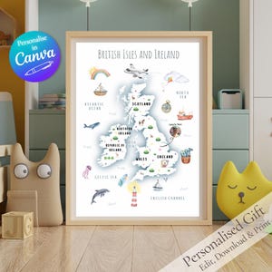 Personalized Children's Map of England: Editable Canva Template ...