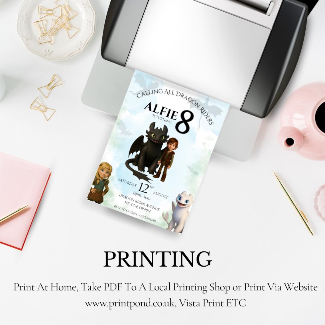 How to Train Your Dragon Birthday Invitation Template: Hiccup ...