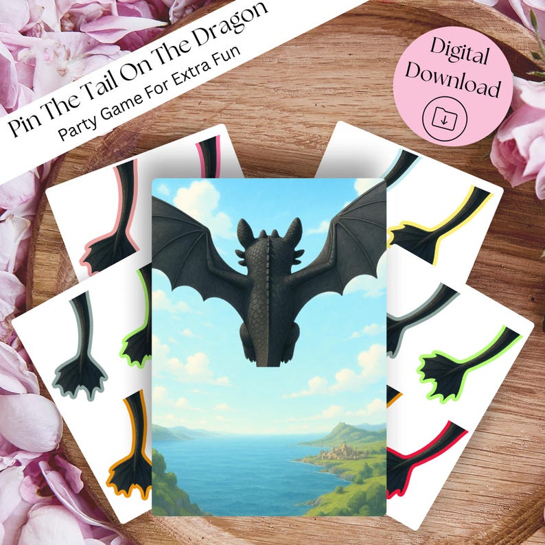 Pin the Tail on Toothless Party Game: Dragon Birthday Activity (A3 ...