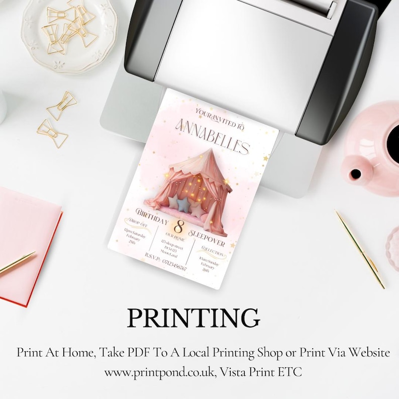 Editable Sleepover Birthday Invitation | Teepee Tent, Stars (canva ...