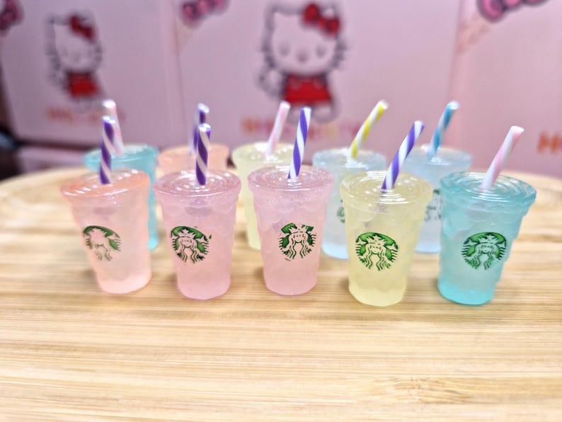 Luminous Starbucks Cups Miniature Trinkets (1 Set of 10 Random Colours ...