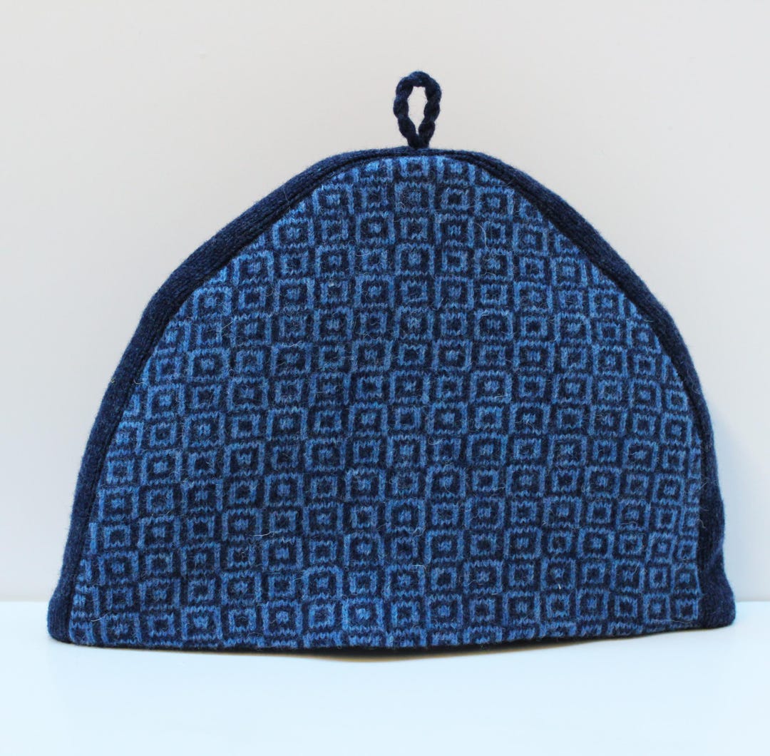 Tea Cosy in Blue Two Tone Squares Pattern - Etsy