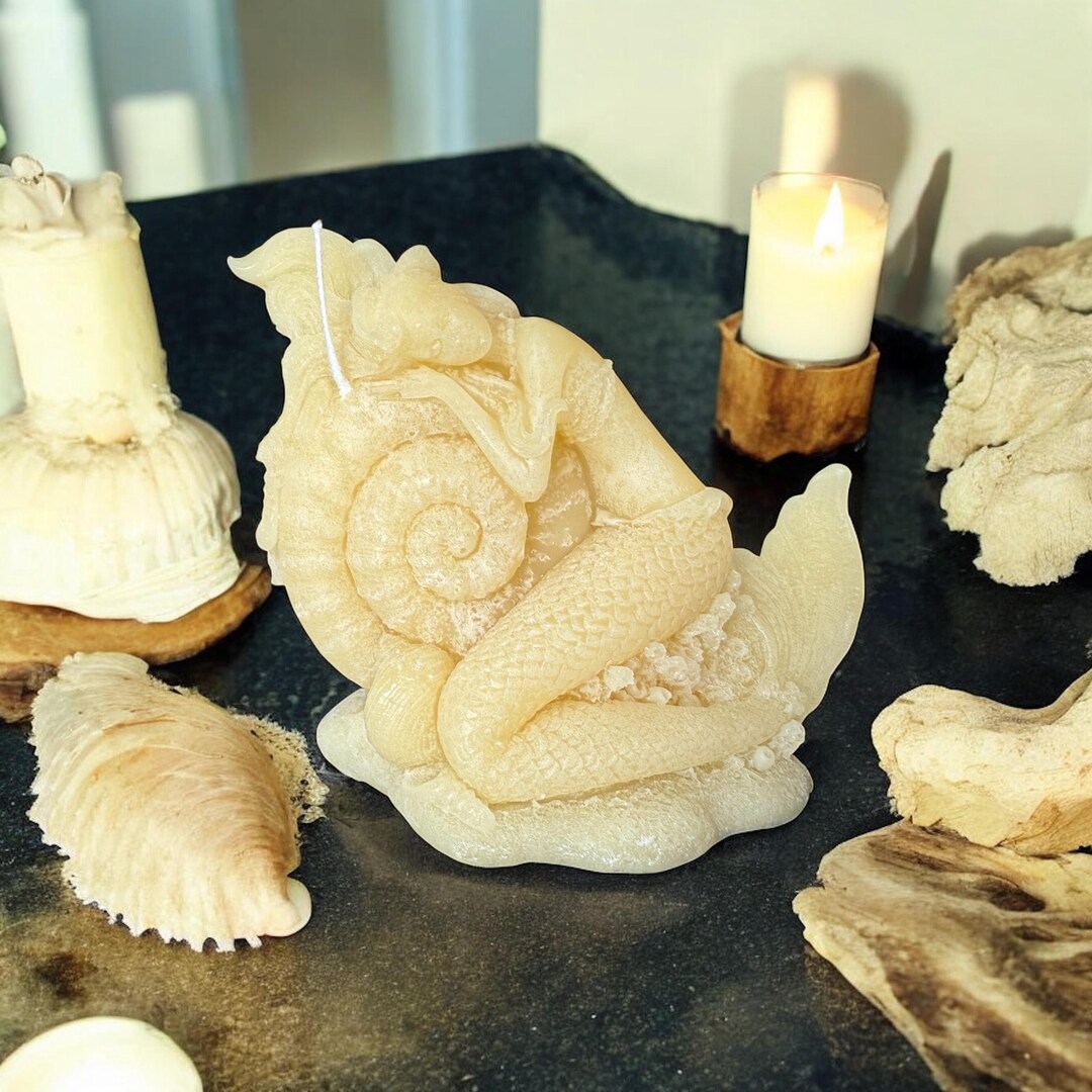 Beeswax Mermaid Candle: Ocean Goddess Spell Candle - Etsy